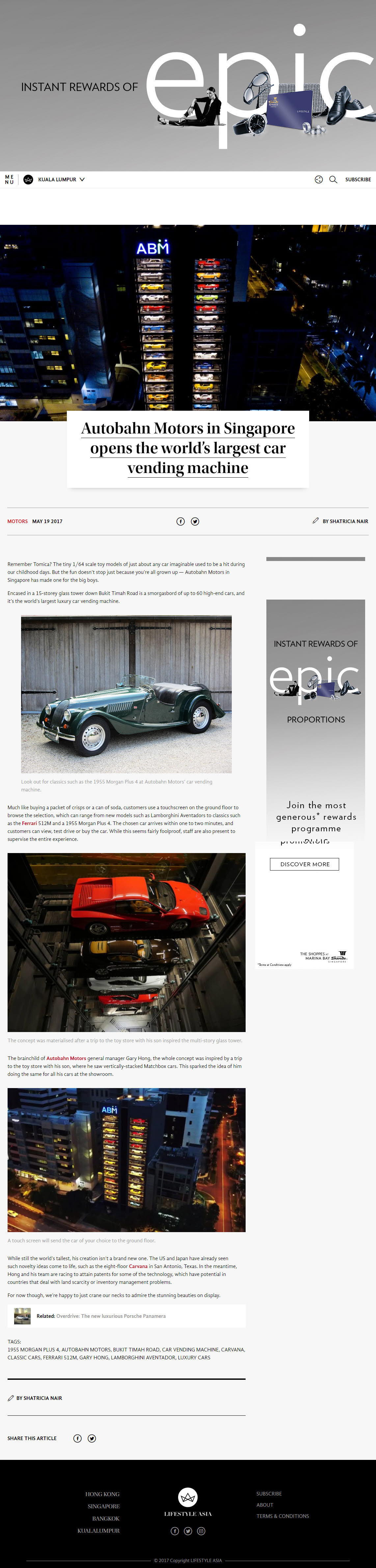 Autobahn Motors in Singapore opens the world’s largest car vending ...