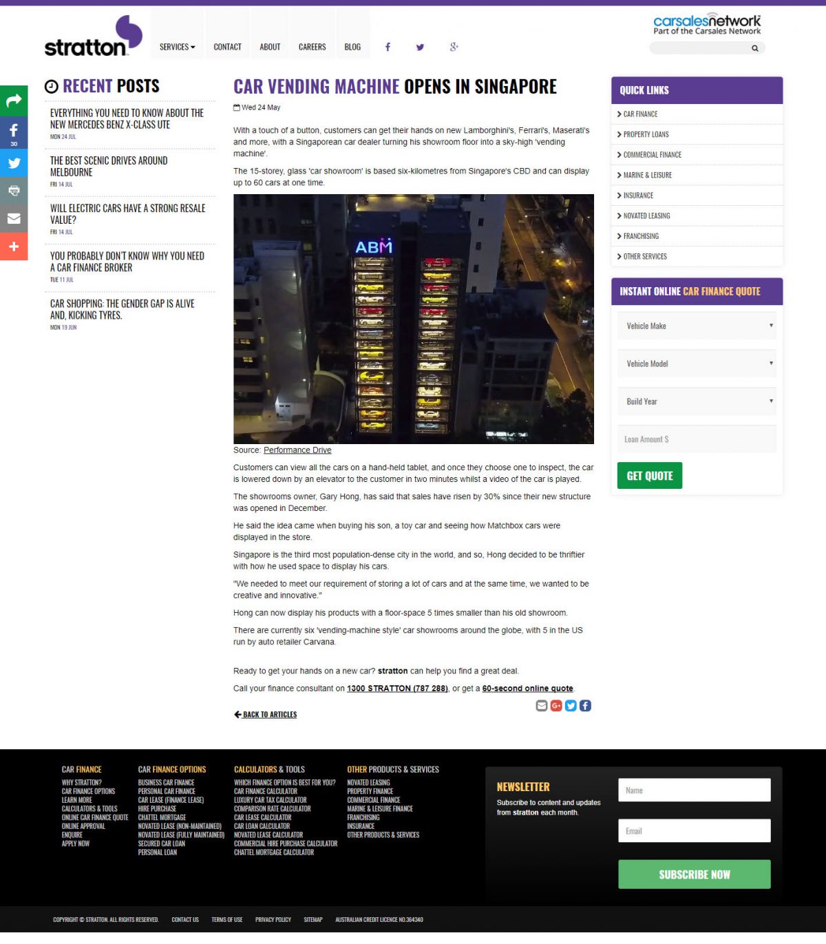 Car Vending Machine Opens in Singapore stratton Australia | AUTOBAHN MOTORS