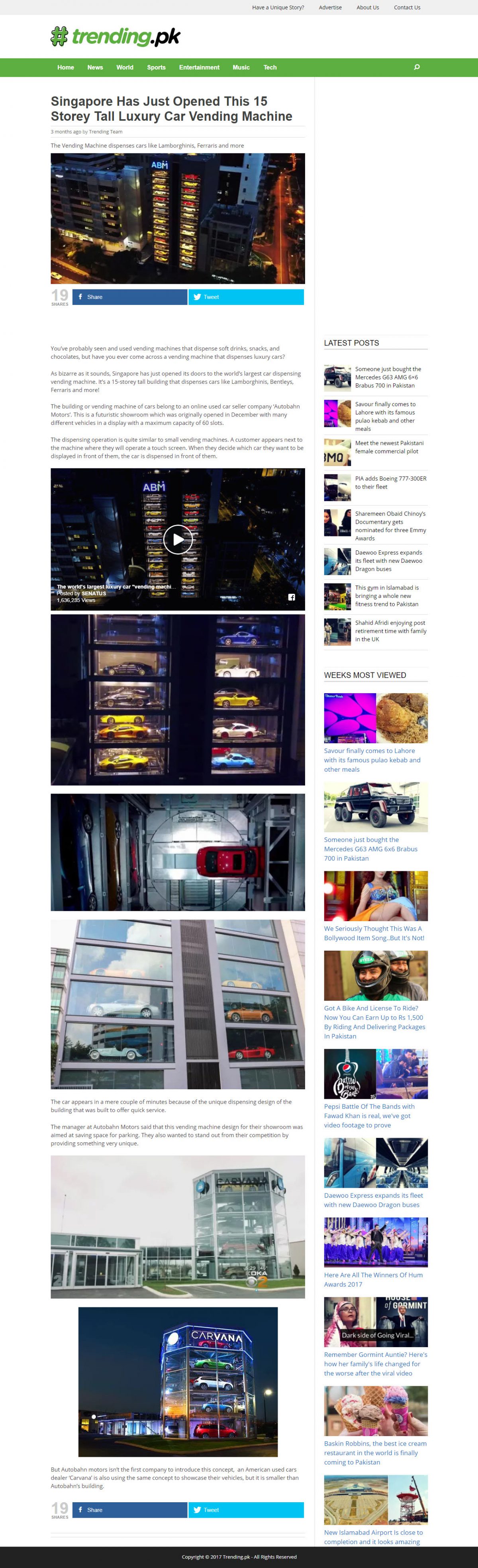 Singapore Has Just Opened This 15 Storey Tall Luxury Car Vending ...